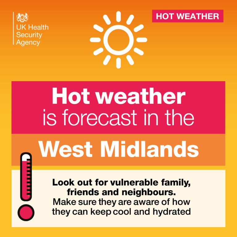 Yellow heat-health alert for West Midlands (8 – 23 June 2026 ...